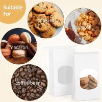 China Kraft Paper Coffee Beans Packaging Paper Bags With PVC Transparent Clear Window Customized for sale