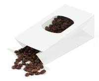 China Kraft Paper Coffee Beans Packaging Paper Bags With PVC Transparent Clear Window Customized for sale