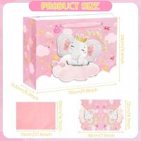 China Custom Cartoon Animals Baby Pink Tote Carrier Box with Hand Length Handle and Ribbon for sale