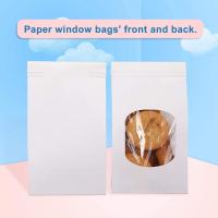 China Kraft Paper Coffee Beans Packaging Paper Bags With PVC Transparent Clear Window Customized for sale