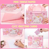 China Custom Cartoon Animals Baby Pink Tote Carrier Box with Hand Length Handle and Ribbon for sale