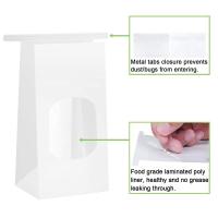 China Kraft Paper Coffee Beans Packaging Paper Bags With PVC Transparent Clear Window Customized for sale