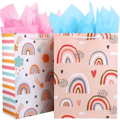 China Portable Cartoon Cute Kids Party Gift Tote Paper Bag with CMYK 4 Color Offset Printing for sale