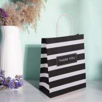 China Gravure Printing Handmade Custom Printed Kraft Paper Bags With Handles for Thank You for sale