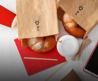 China Food Delivery Kraft Paper Bag for Food Bio-Degradable Customized Size Reasonable for sale