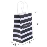 China Custom Private Logo Printed Stripe Kraft Paper Bag for Business Shopping Custom Orders for sale