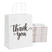 China Kraft Paper Thank You Clothing Gift Jewelry Shopping Paper Bag for Business Shopping for sale