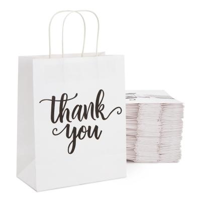 China Kraft Paper Thank You Clothing Gift Jewelry Shopping Paper Bag for Business Shopping for sale