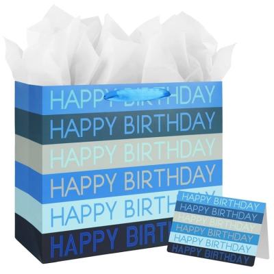 China CMYK 4 Color Offset Printing Happy Birthday Gift Shopping Paper Bag with Custom Logo for sale