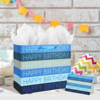 China CMYK 4 Color Offset Printing Happy Birthday Gift Shopping Paper Bag with Custom Logo for sale