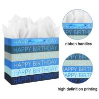China CMYK 4 Color Offset Printing Happy Birthday Gift Shopping Paper Bag with Custom Logo for sale