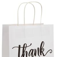 China Kraft Paper Thank You Clothing Gift Jewelry Shopping Paper Bag for Business Shopping for sale