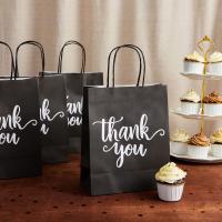 China Customized Logo Online Custom Stylish Thank You Kraft Paper Bag for Supermarket Shopping for sale