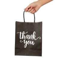 China Customized Logo Online Custom Stylish Thank You Kraft Paper Bag for Supermarket Shopping for sale