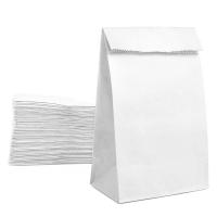China Eco Friendly White Kraft Paper Bag For Fast Food Takeaway Custom Order Logo Customized for sale