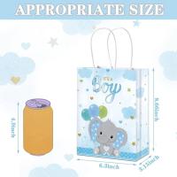 China CMYK 4 Color Offset Printing Small Blue Party Shopping Tote Kraft Paper Bag for Kids for sale