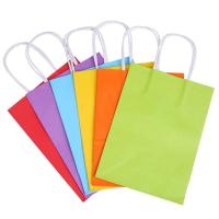 China Handmade Low MOQ Degradable Strong Cute Small Gift Candy Kraft Paper Bag For Parties for sale