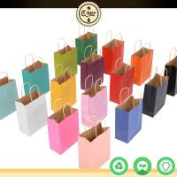 China Business Shopping Custom Brown Kraft Paper Bag with Twisted Handles in Custom Color for sale
