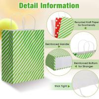 China Handmade Biodegradable Eco-Friendly Striped Pastel Candy Sweet Tote Shopping Kraft Paper Bags for sale