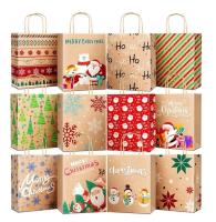 China Gravure Printing Customized Bio-Degradable Kraft Paper Bag for Merry Christmas Parties for sale