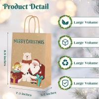 China Gravure Printing Customized Bio-Degradable Kraft Paper Bag for Merry Christmas Parties for sale