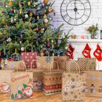 China Gravure Printing Customized Bio-Degradable Kraft Paper Bag for Merry Christmas Parties for sale