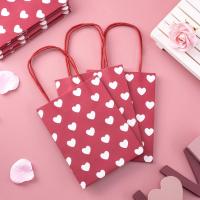 China Valentine's Day 2024 Small Gift Shopping Kraft Paper Bags for Jewelry in Custom Color for sale