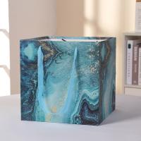 China Custom Color Accepted White Card Square Bag with Marble Gift Bag and Flower Window for sale