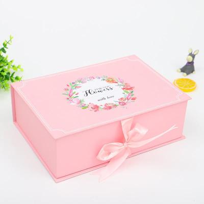 China Cardboard Magnetic Gift Packaging Paper Box With Ribbon for Your Specific Request for sale