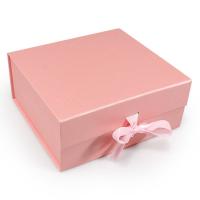 China OEM/ODM Custom Print Hard Paper Foldable Magnet Box Style Packaging Paper Box With Ribbon for sale