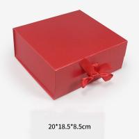 China OEM/ODM Custom Print Hard Paper Foldable Magnet Box Style Packaging Paper Box With Ribbon for sale