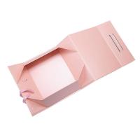 China Custom Order Others Type Empty Paper Magnetic Folding Gift Packaging Box With Ribbon for sale