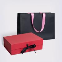 China Others Custom Printed Cardboard Rigid Hardbox Magnet Lid Paper Box Packaging With Ribbon for sale