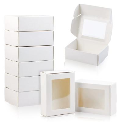 China Custom Logo Folding Soap Packaging Box with Clear Window White Kraft Paper Material for sale