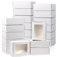 China Custom Logo Folding Soap Packaging Box with Clear Window White Kraft Paper Material for sale