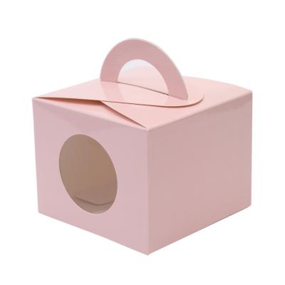 China Recycled Materials Custom Luxury Cake Candy Chocolate Packaging Paper Box With Window for sale