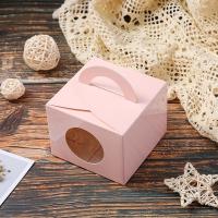 China Recycled Materials Custom Luxury Cake Candy Chocolate Packaging Paper Box With Window for sale