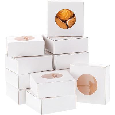 China Food Packaging Boxes with Custom Round Window Front and Recycled Material Made of Kraft Paper for sale