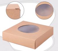 China Food Packaging Boxes with Custom Round Window Front and Recycled Material Made of Kraft Paper for sale