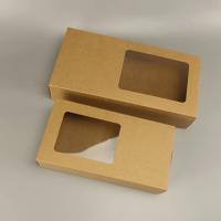 China Custom Plated Logo Folding Packaging Brown Kraft Paper Box With Clear Window for sale