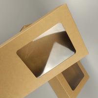 China Custom Plated Logo Folding Packaging Brown Kraft Paper Box With Clear Window for sale