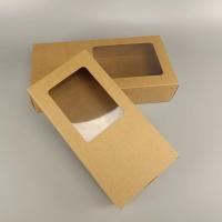 China Custom Plated Logo Folding Packaging Brown Kraft Paper Box With Clear Window for sale