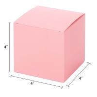 China L*W*H cm Custom Recycle Folding Square Shopping Gift Box Pink Recyclable Rigid Ivory Board Paper Box for sale
