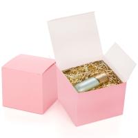 China L*W*H cm Custom Recycle Folding Square Shopping Gift Box Pink Recyclable Rigid Ivory Board Paper Box for sale