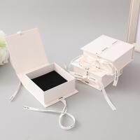 China NECKLACES Custom Made Closure Lid Eco Cardboard Foldable Small Jewelry Gift Paper Box With Ribbon for sale