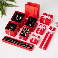 China Recycled Materials Custom Luxury Valentine's Day Jewelry Gift Packaging Box With Bow for sale