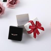 China Recycled Materials Custom Luxury Valentine's Day Jewelry Gift Packaging Box With Bow for sale