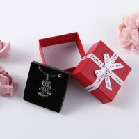China Recycled Materials Custom Luxury Valentine's Day Jewelry Gift Packaging Box With Bow for sale