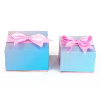 China Color Shape and Logo Custom Gift Jewelry Storage Box with Ribbon Bow Gravnre Printing for sale