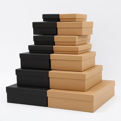 China Square Custom Black Brown Shoe Clothing Underwear Gift Packaging Box With You Own Logo for sale